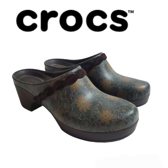CROCS | Shoes | Crocs Womens Sarah Dual Comfort Floral Clog Slide ...